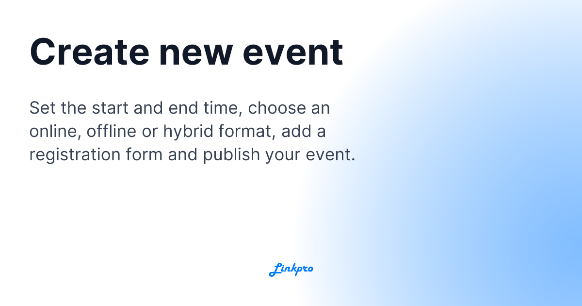 Create event | Linkpro